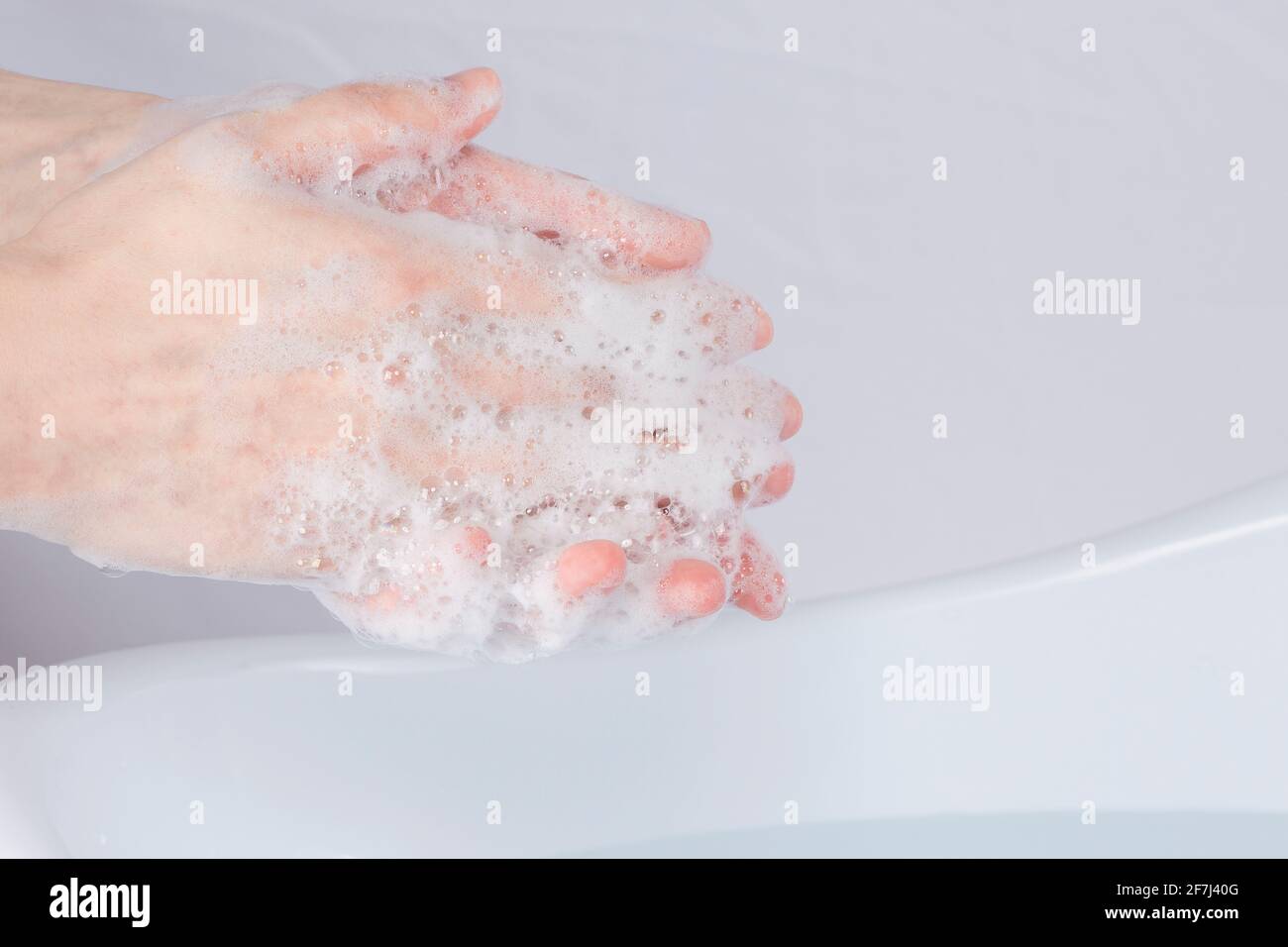 how to wash hands, white background Stock Photo - Alamy