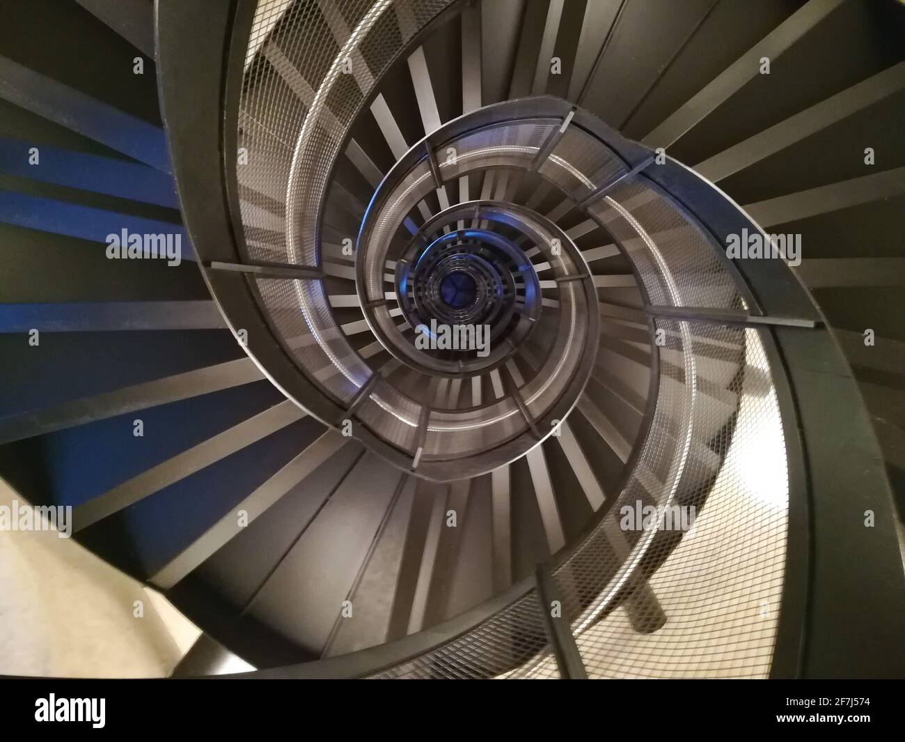Spiral staircase bottom view. Geometric background Stock Photo - Alamy