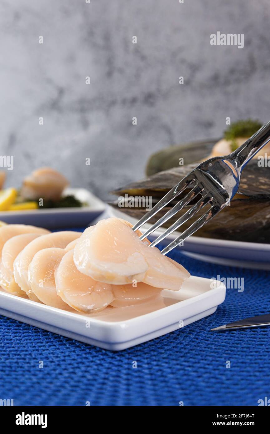 pen shell on fork Stock Photo - Alamy