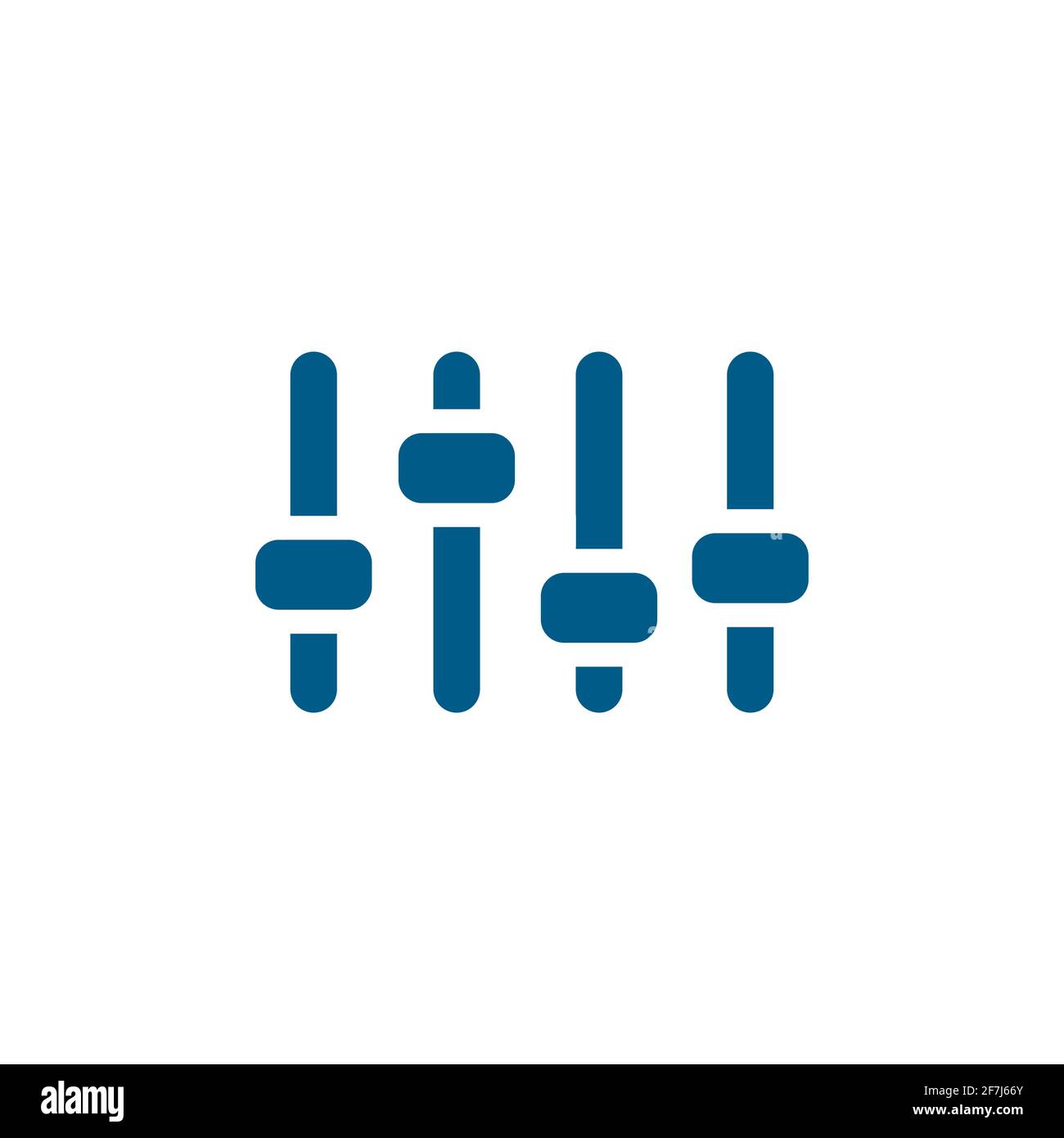 Equalizer Blue Icon On White Background. Blue Flat Style Vector ...
