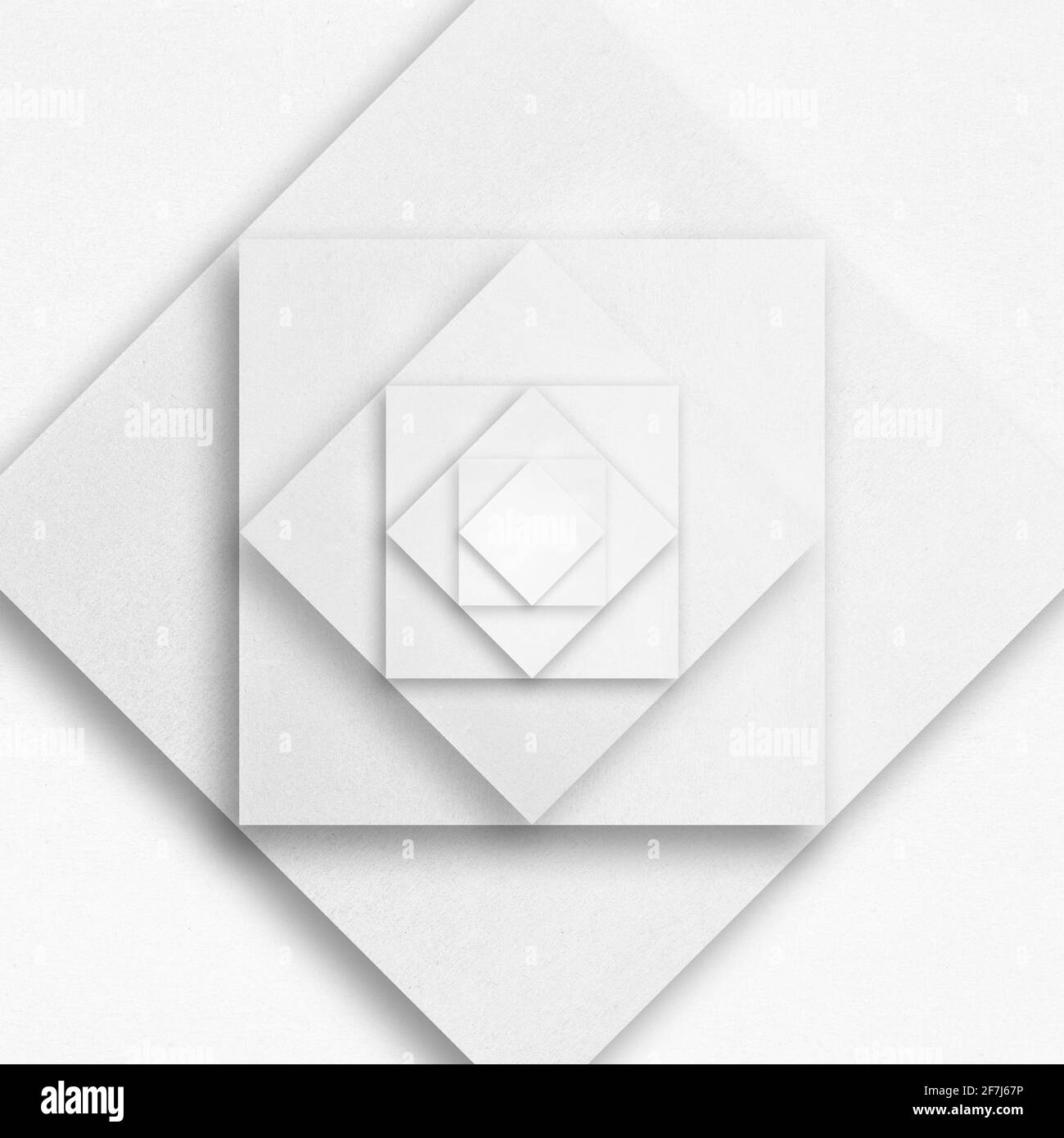 Abstract illustration made from square shapes with white blank craft ...