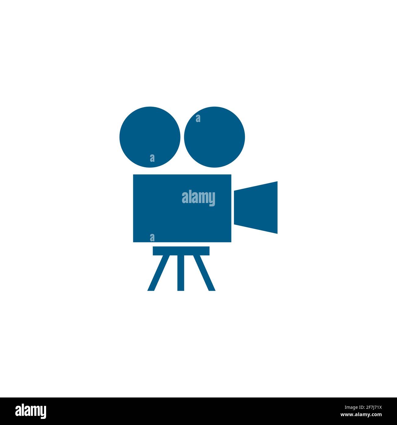 Film Camera Blue Icon On White Background. Blue Flat Style Vector ...