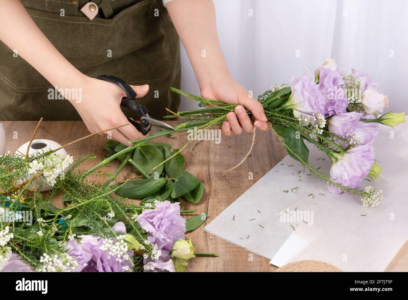 process of making flower bouquet Stock Photo - Alamy