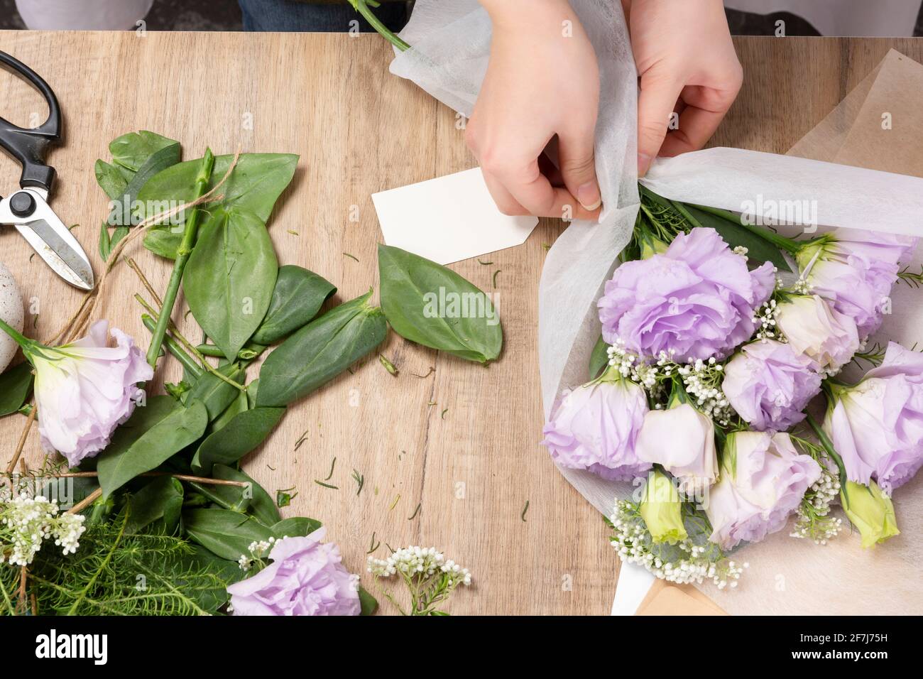 process of making flower bouquet Stock Photo - Alamy