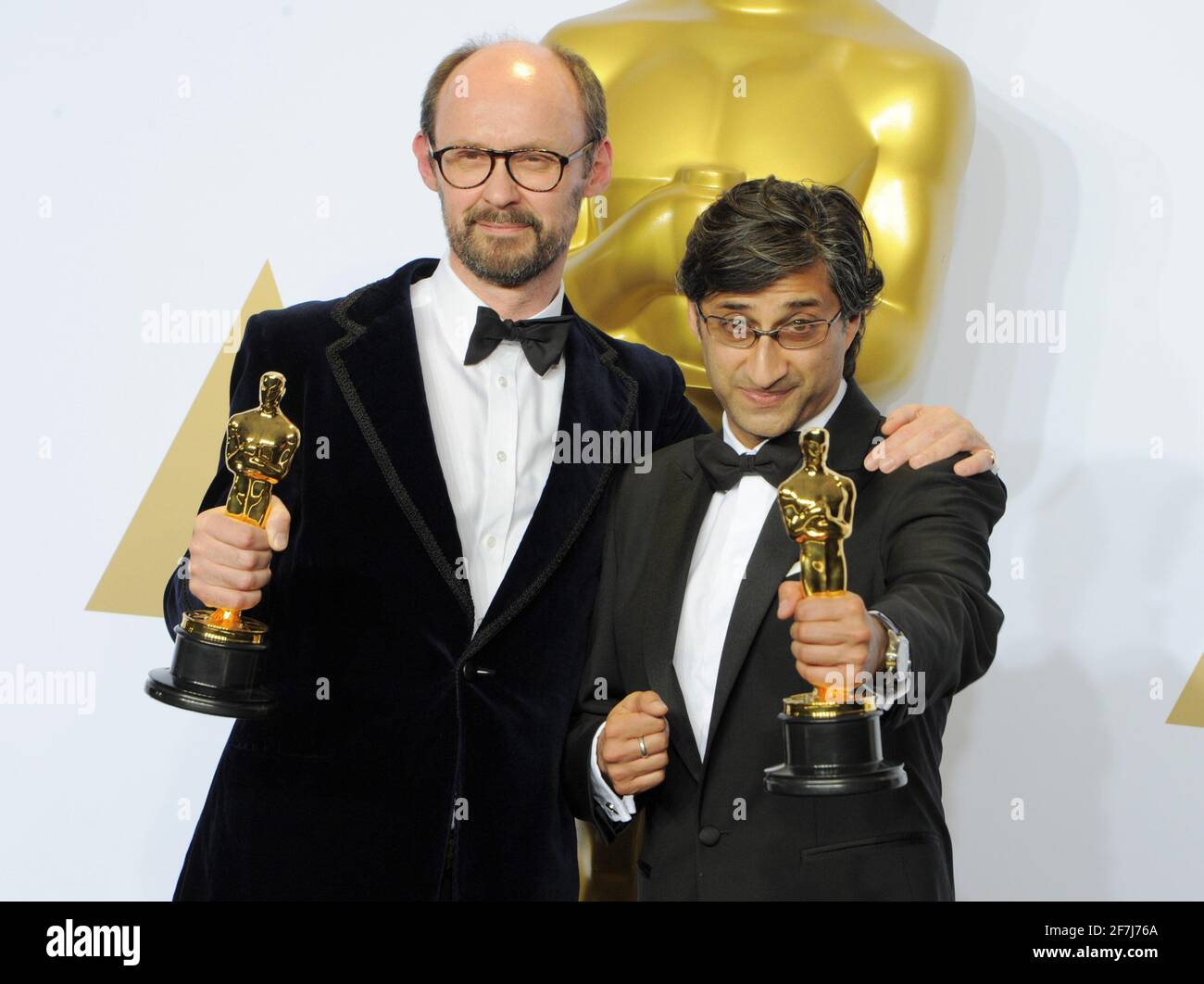 Oscar winners James Gay-Rees, Asif Kapadia in the press room during The ...