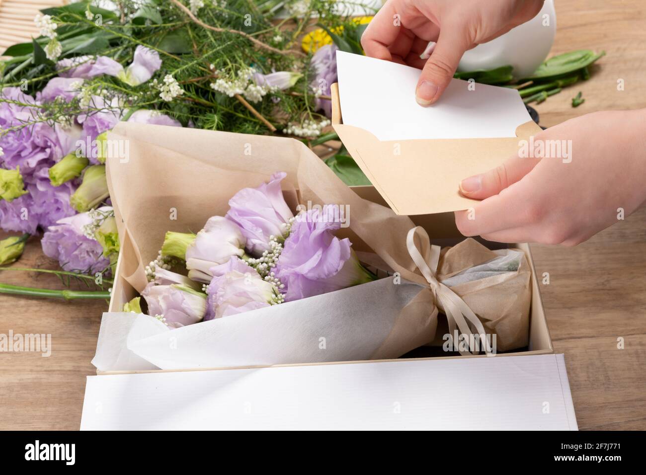 process of making flower bouquet Stock Photo - Alamy