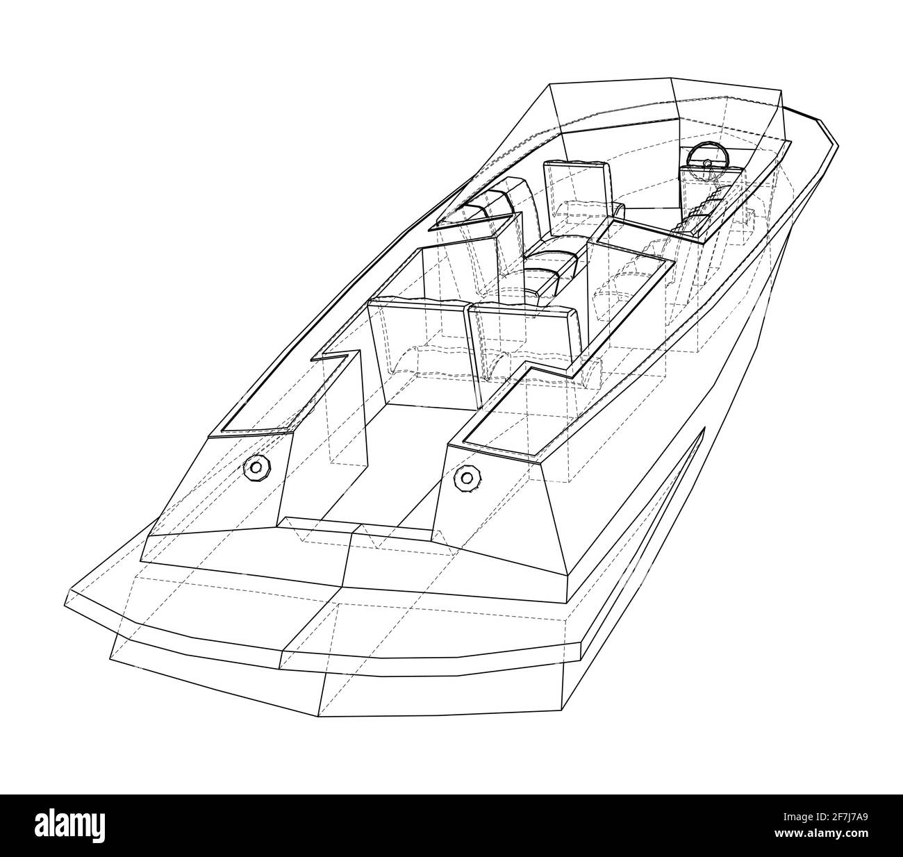 Modern boat with seats. Vector Stock Vector Image & Art - Alamy