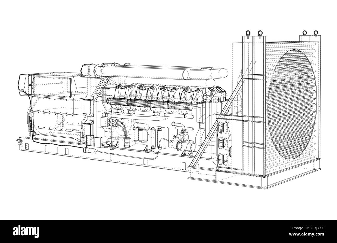 Large industrial diesel generator. Vector Stock Vector Image & Art - Alamy
