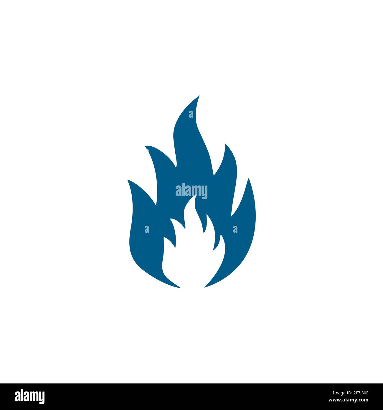 Fire Blue Icon On White Background. Blue Flat Style Vector Illustration ...