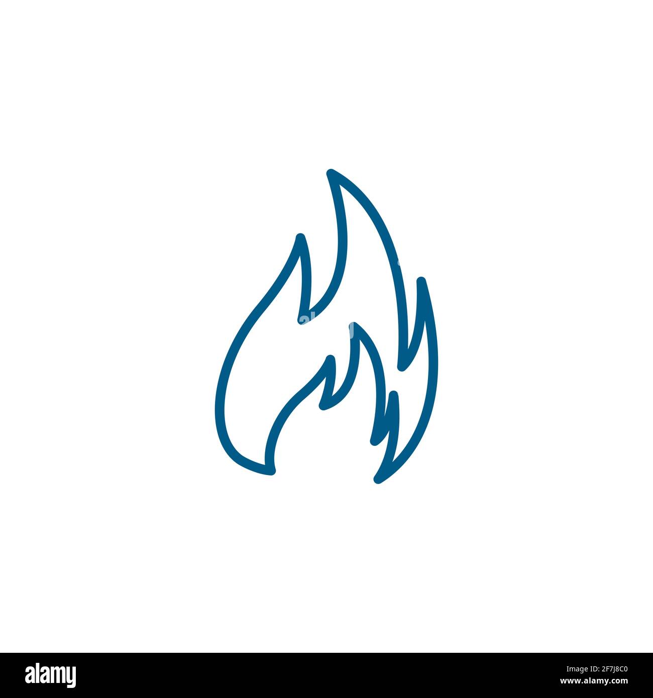 Fire Line Blue Icon On White Background. Blue Flat Style Vector ...