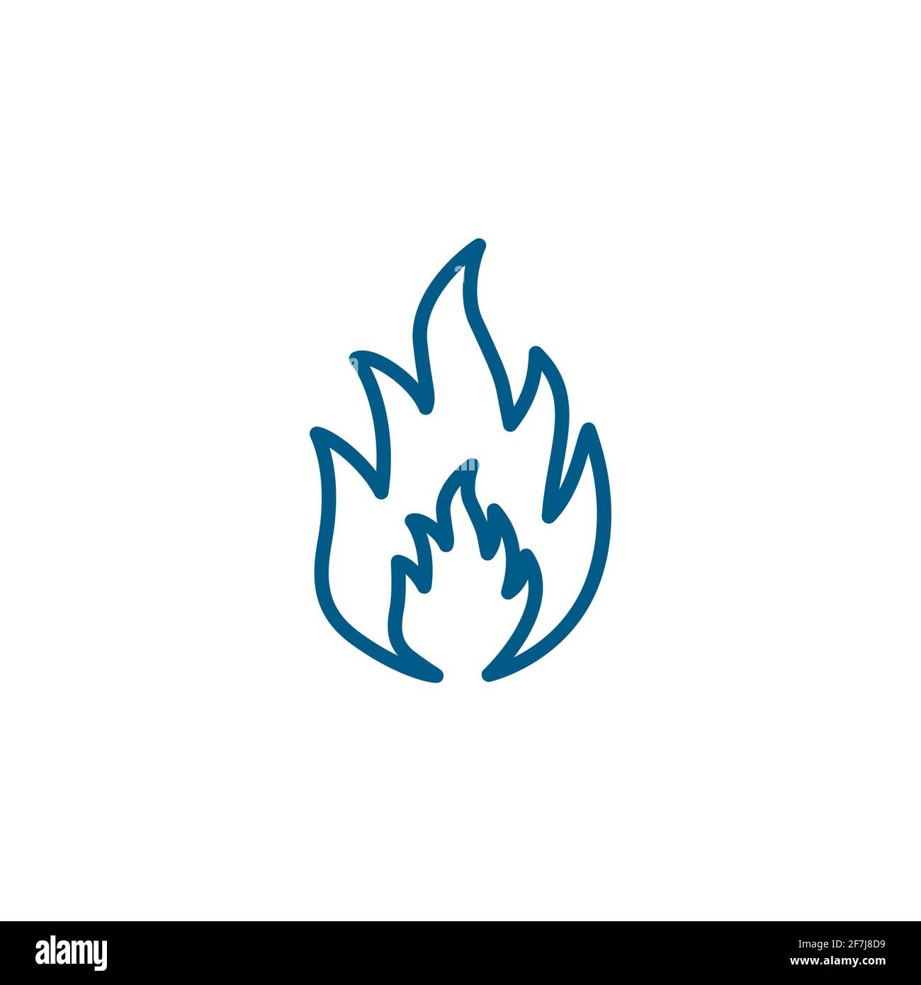 Fire Line Blue Icon On White Background. Blue Flat Style Vector ...