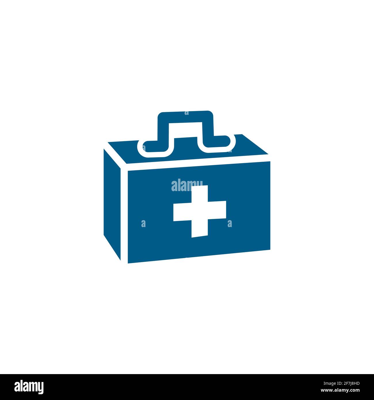 First Aid Box Blue Icon On White Background. Blue Flat Style Vector ...