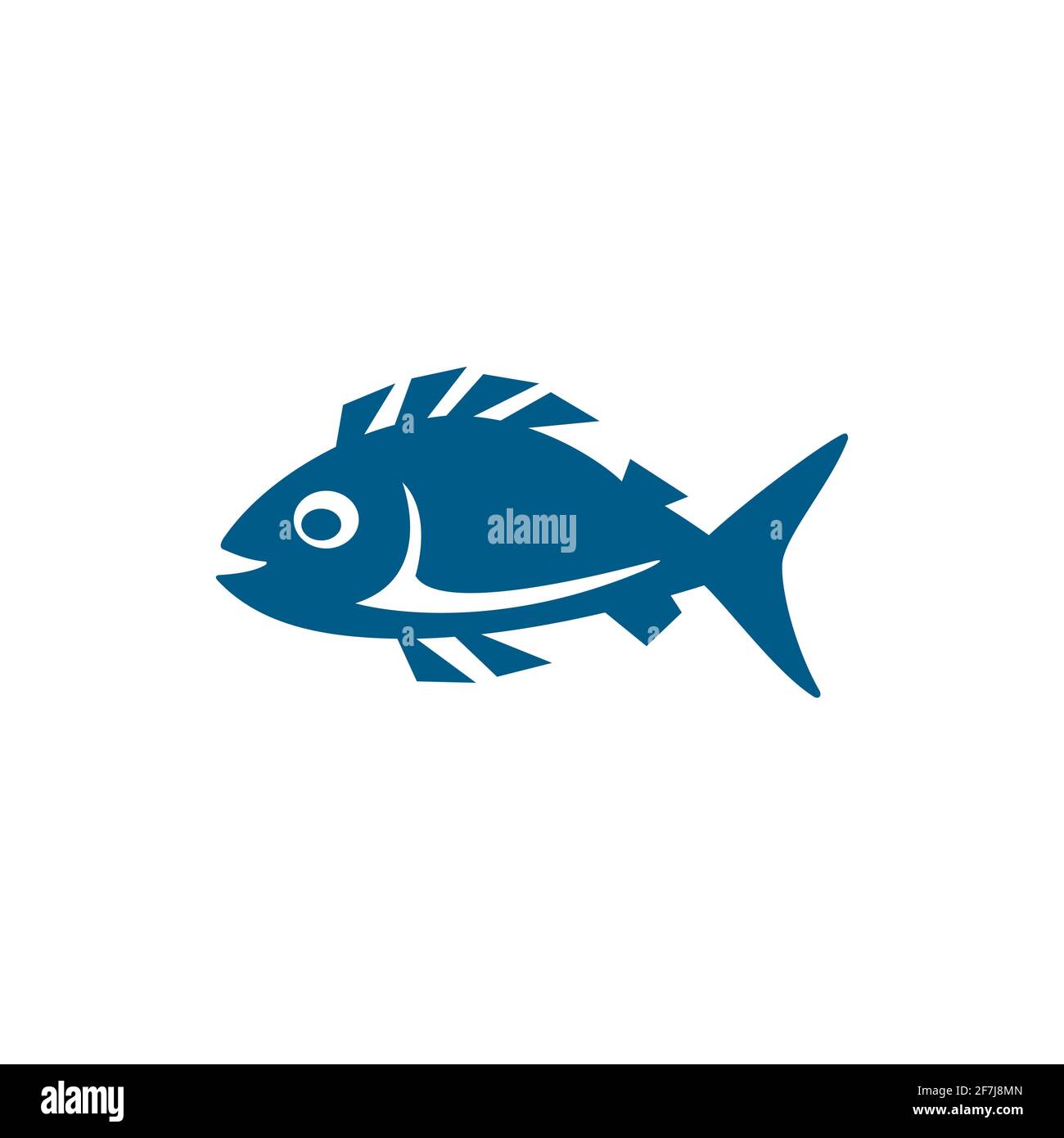 Fish Blue Icon On White Background. Blue Flat Style Vector Illustration ...