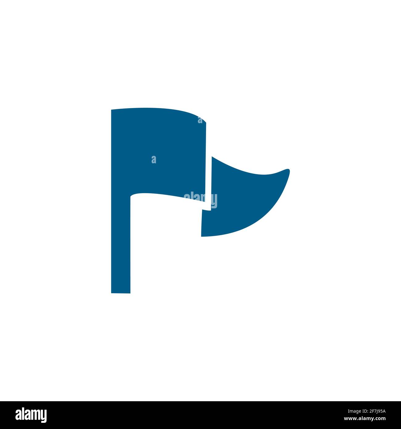 Flag Blue Icon On White Background. Blue Flat Style Vector Illustration ...