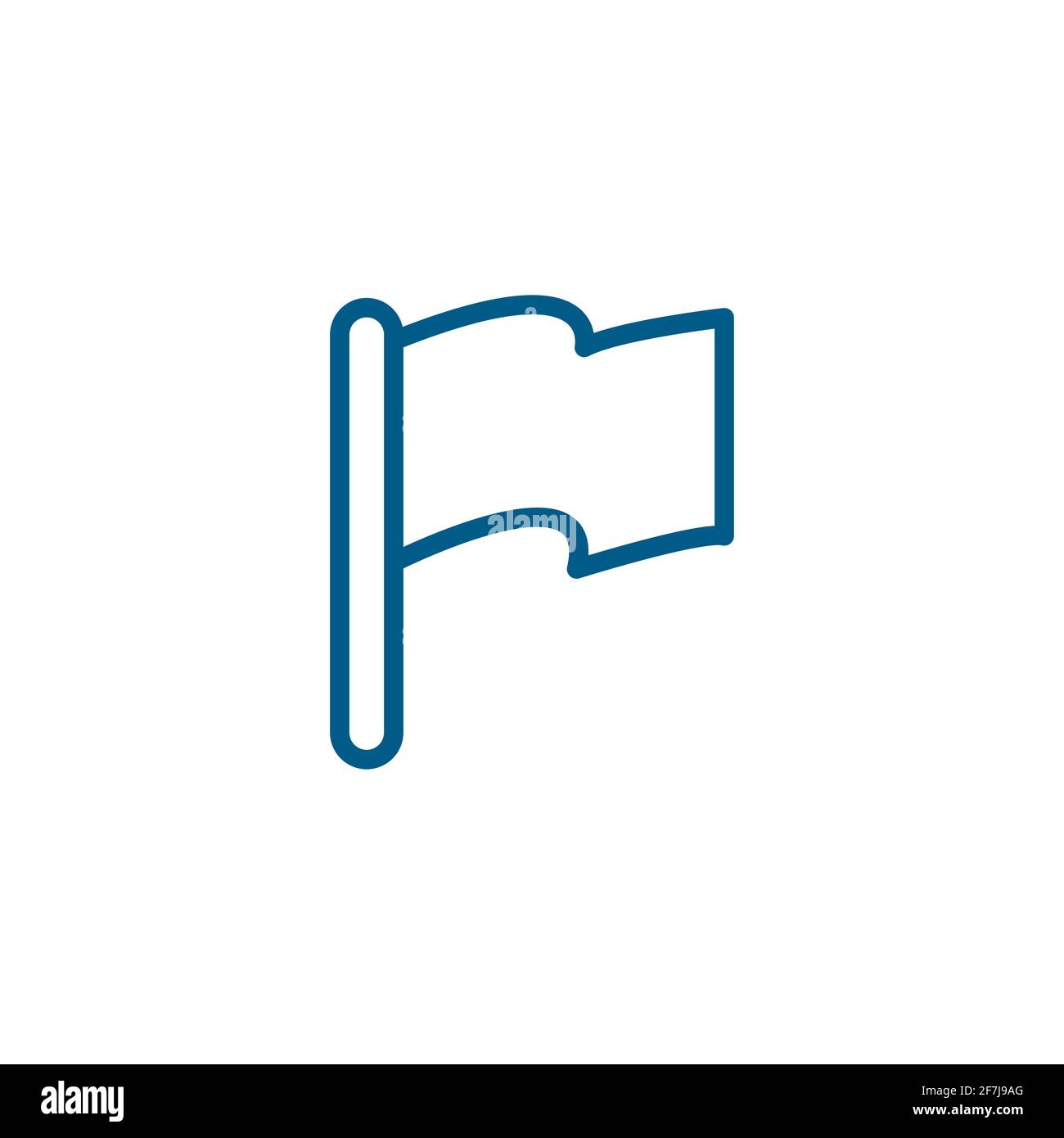 Flag Line Blue Icon On White Background. Blue Flat Style Vector ...