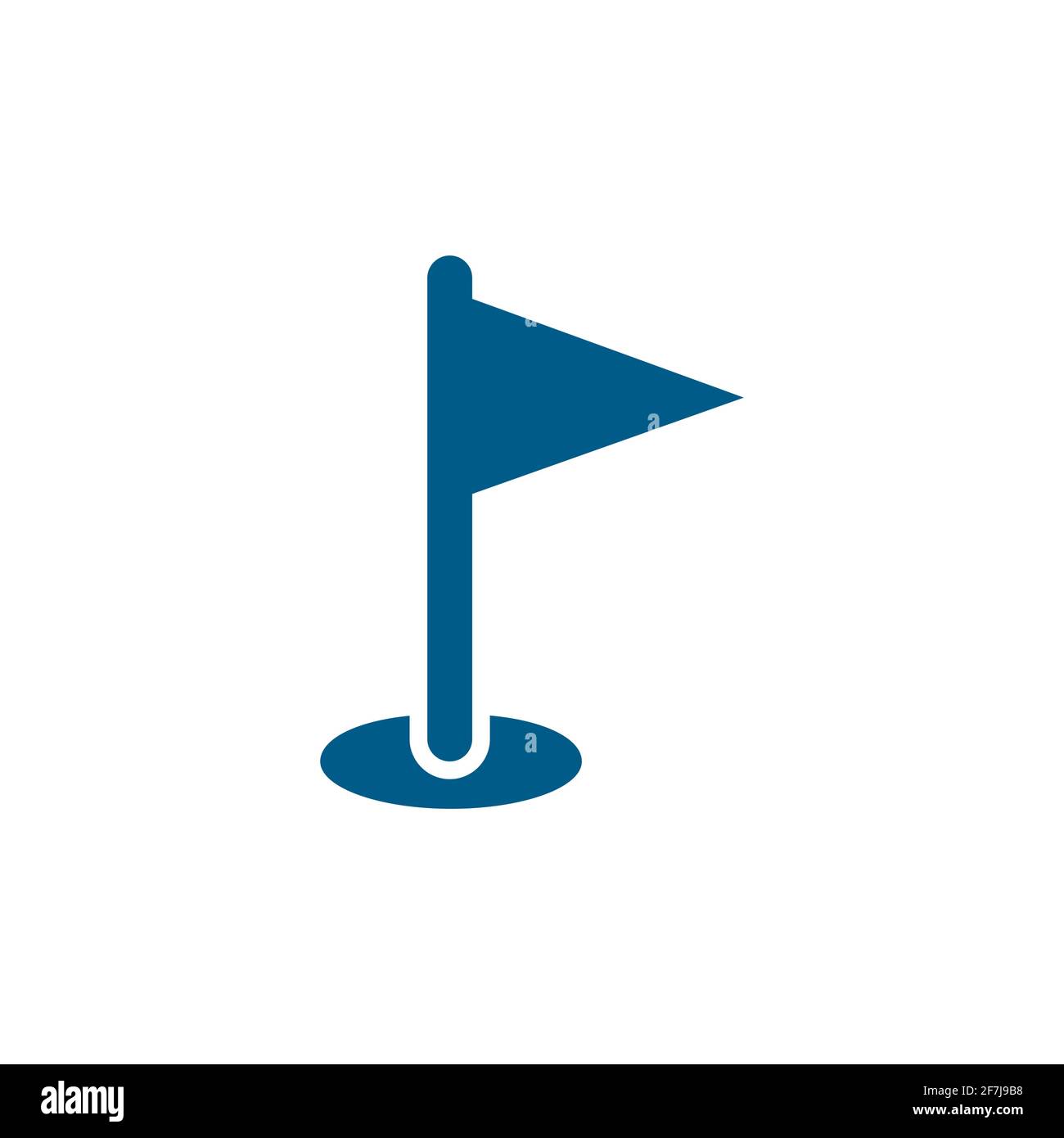 Flag Blue Icon On White Background. Blue Flat Style Vector Illustration ...