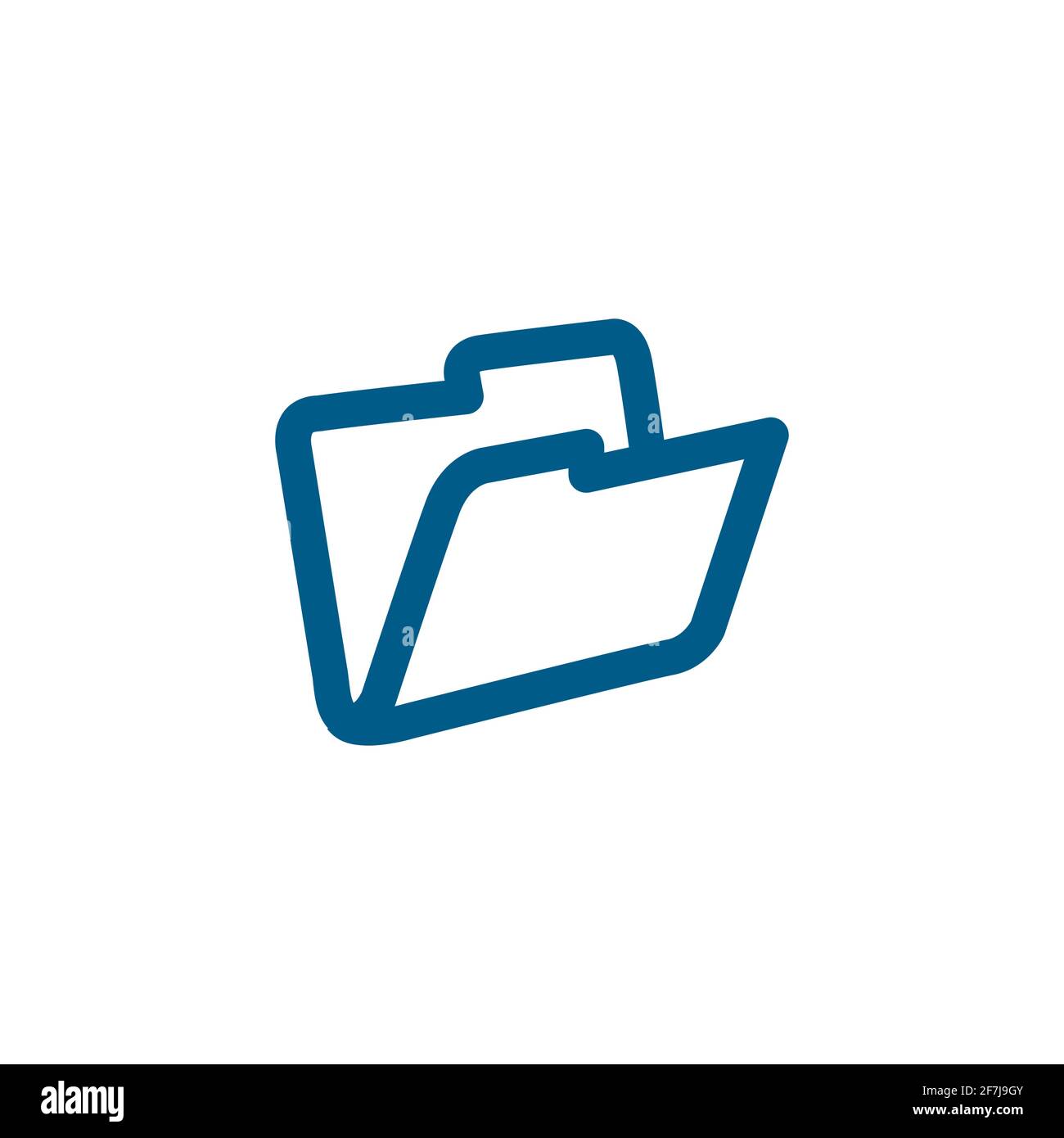 Folder Blue Icon On White Background. Blue Flat Style Vector ...