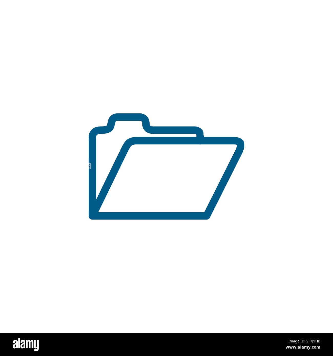 Folder Line Blue Icon On White Background. Blue Flat Style Vector ...