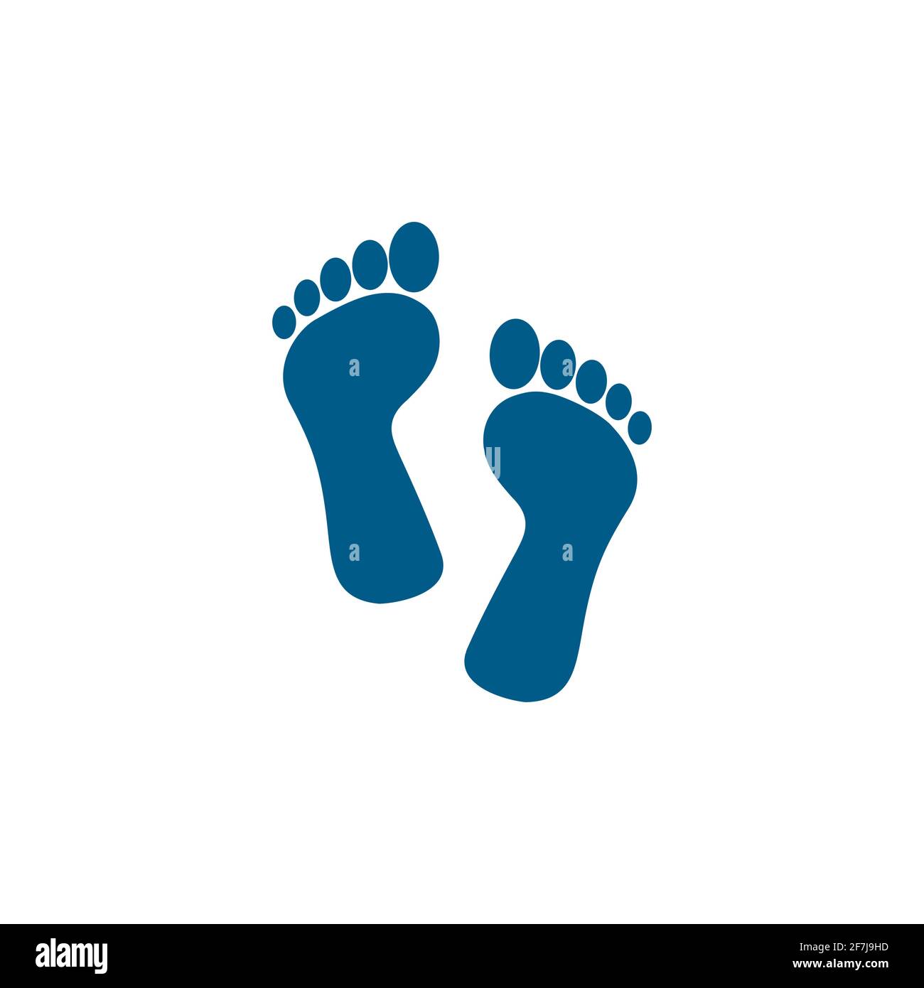 Footprint Blue Icon On White Background. Blue Flat Style Vector ...