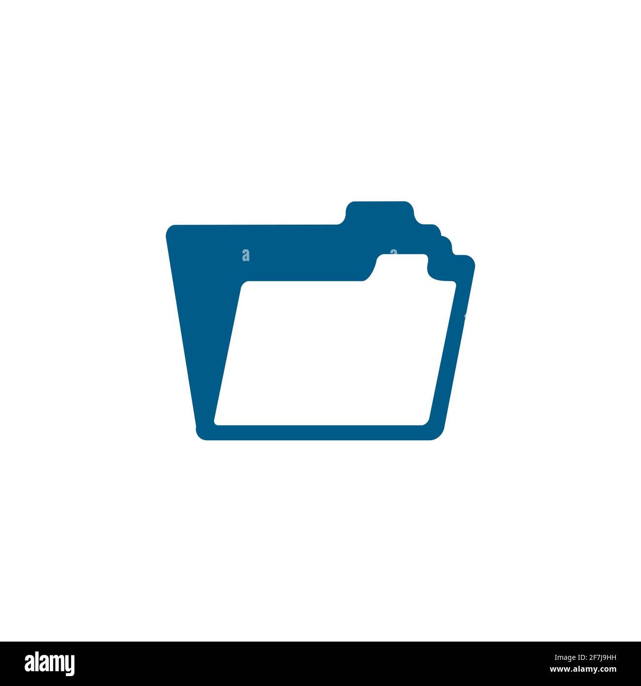 Folder Blue Icon On White Background. Blue Flat Style Vector ...