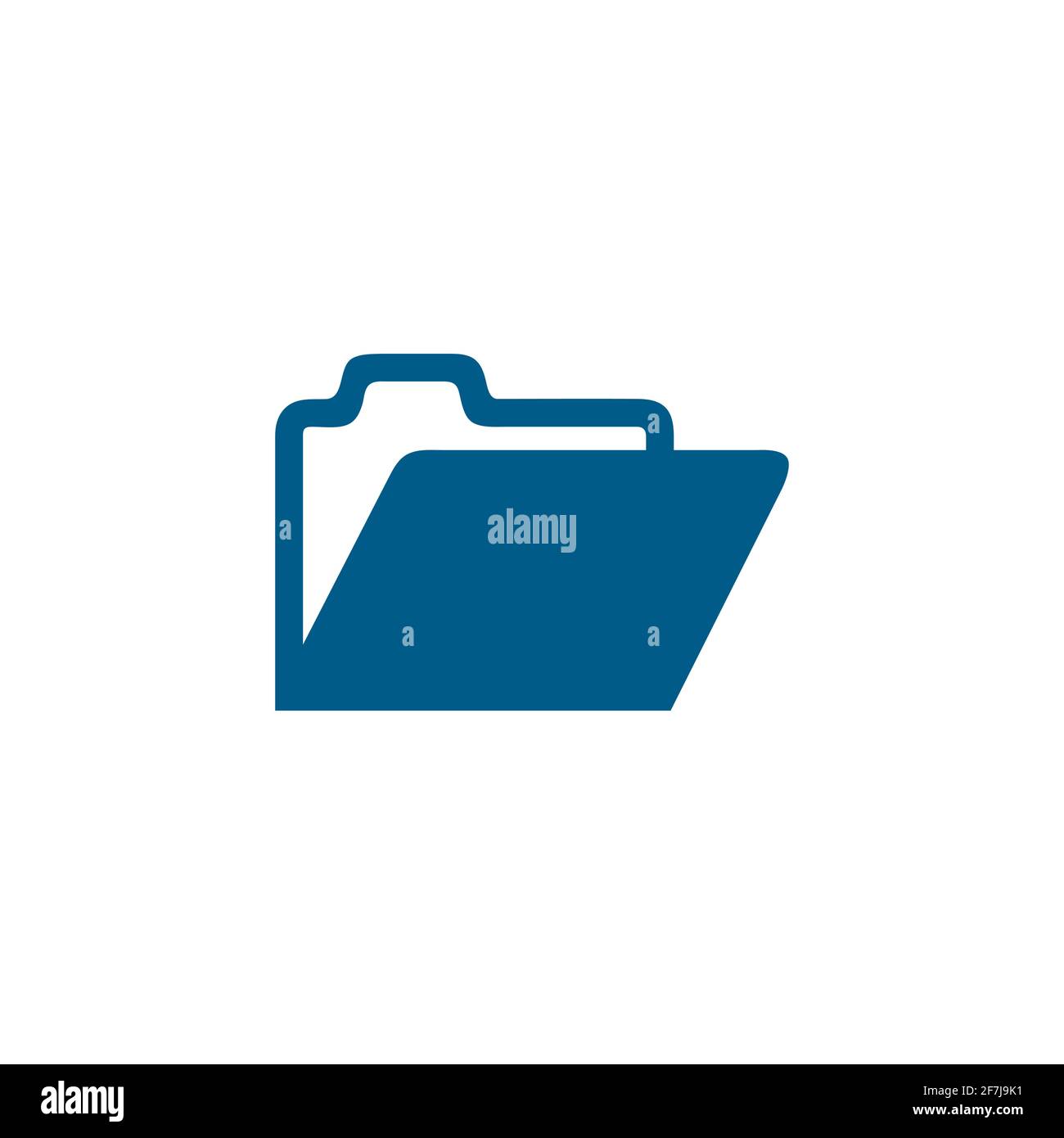 Folder Blue Icon On White Background. Blue Flat Style Vector ...