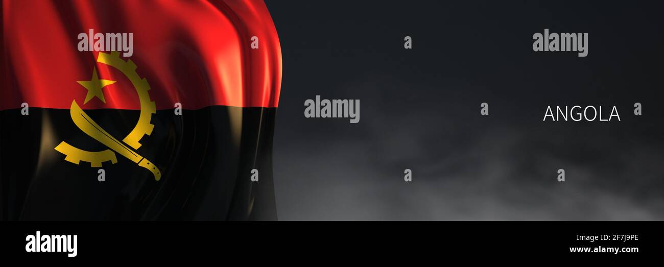 Angola Flag with Dark Background Stock Photo - Alamy