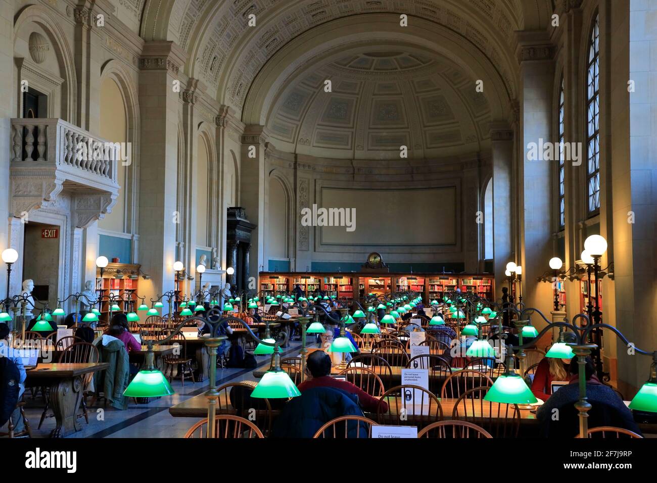 The main reading room of Bates Hall in Boston Central Library.Back Bay ...