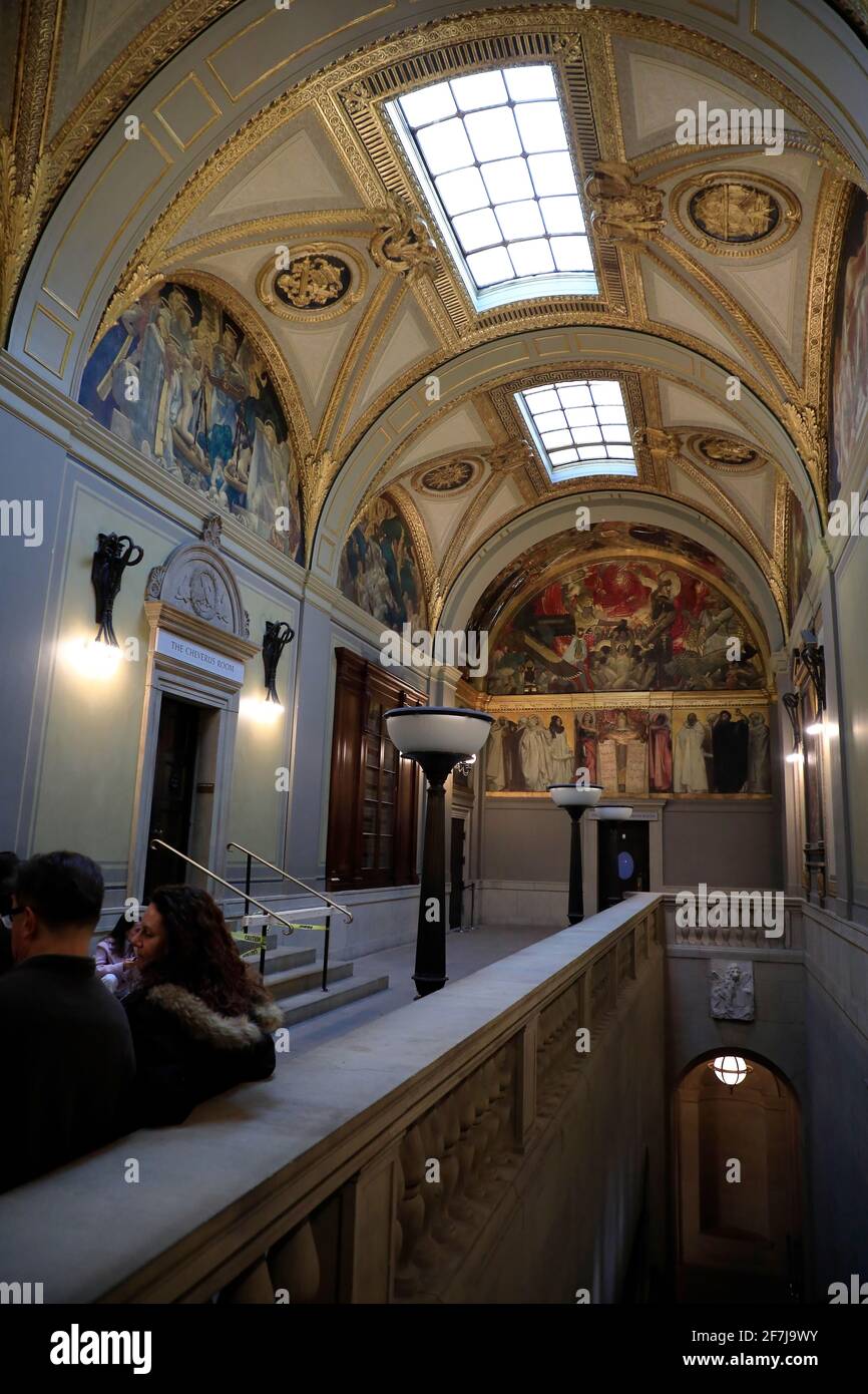 A closed up view of the murals by John Singer Sargent inside of Sargent ...