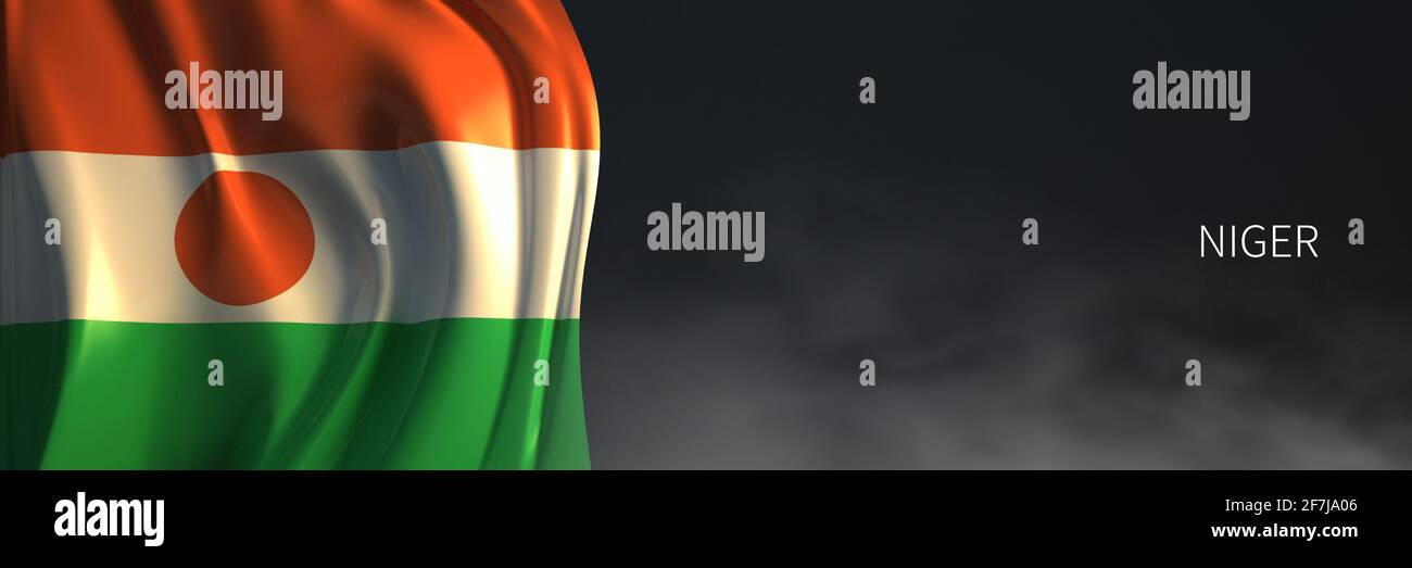 Niger Flag with Dark Background Stock Photo - Alamy