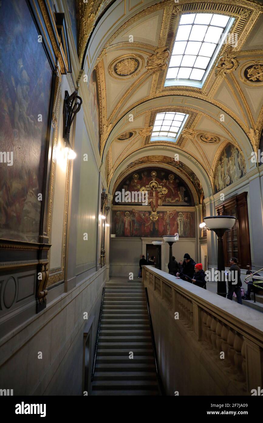 Boston library mural hi-res stock photography and images - Alamy