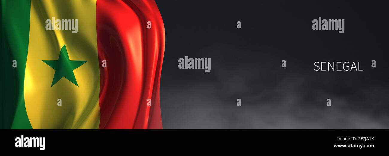 Senegal Flag with Dark Background Stock Photo - Alamy