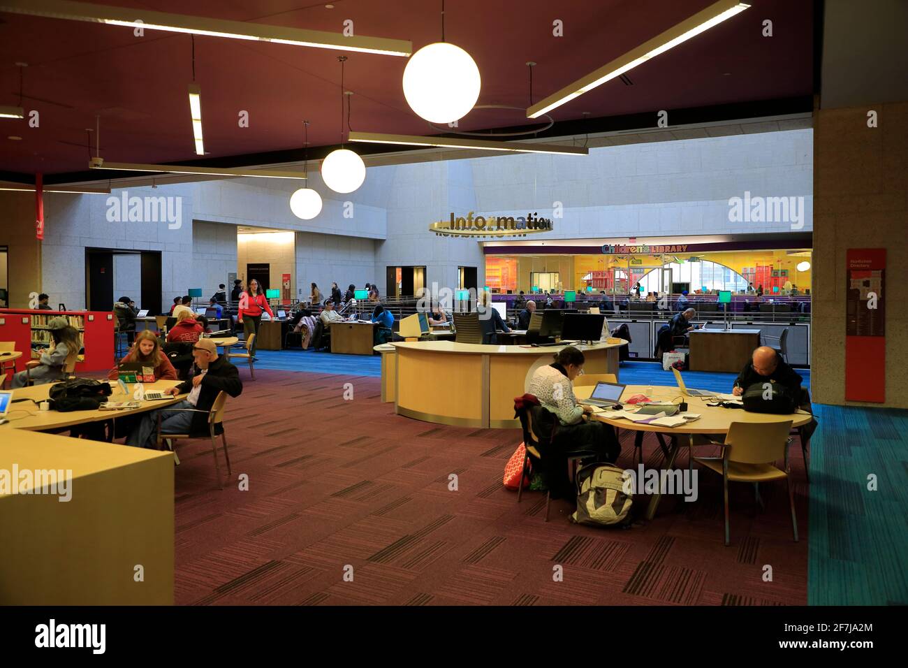 Interior view of Johnson Building in Boston Central Library.Back Bay ...