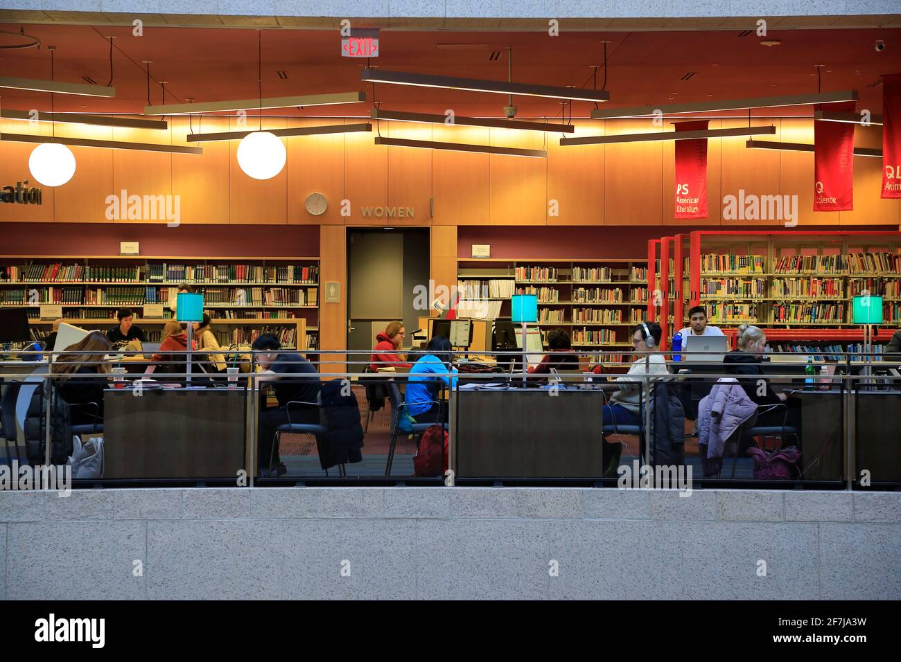 Interior view of Johnson Building in Boston Central Library.Back Bay ...