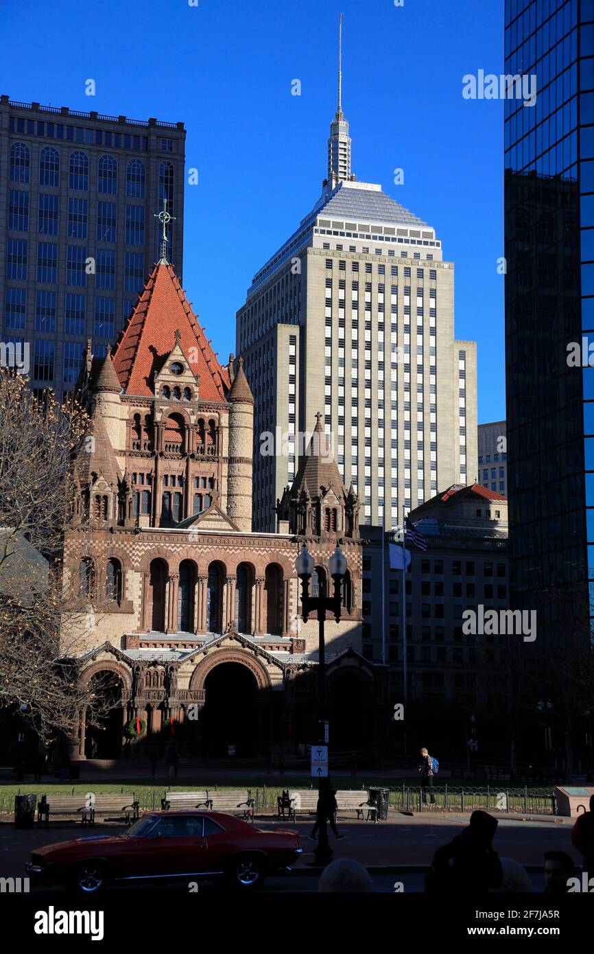 Trinity Church with Old John Hancock Building in background from Copley ...