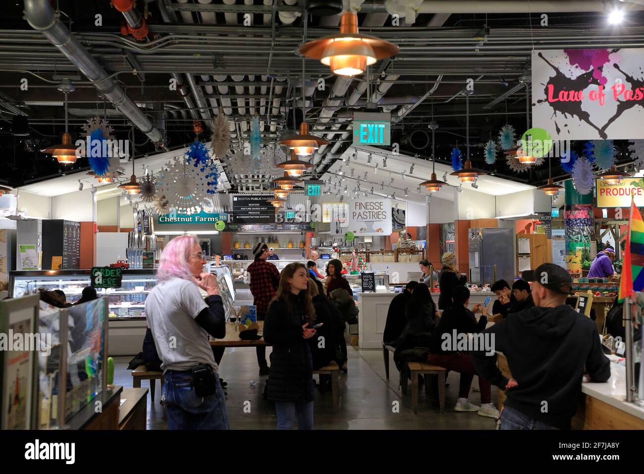 Interior view of Boston Public Market.Boston.Massachusetts.USA Stock ...