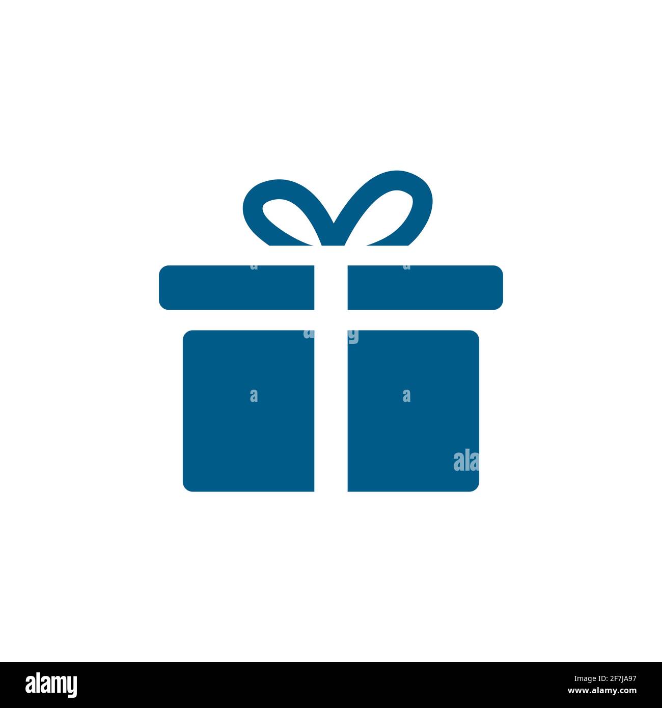 Gift Box Blue Icon On White Background. Blue Flat Style Vector ...