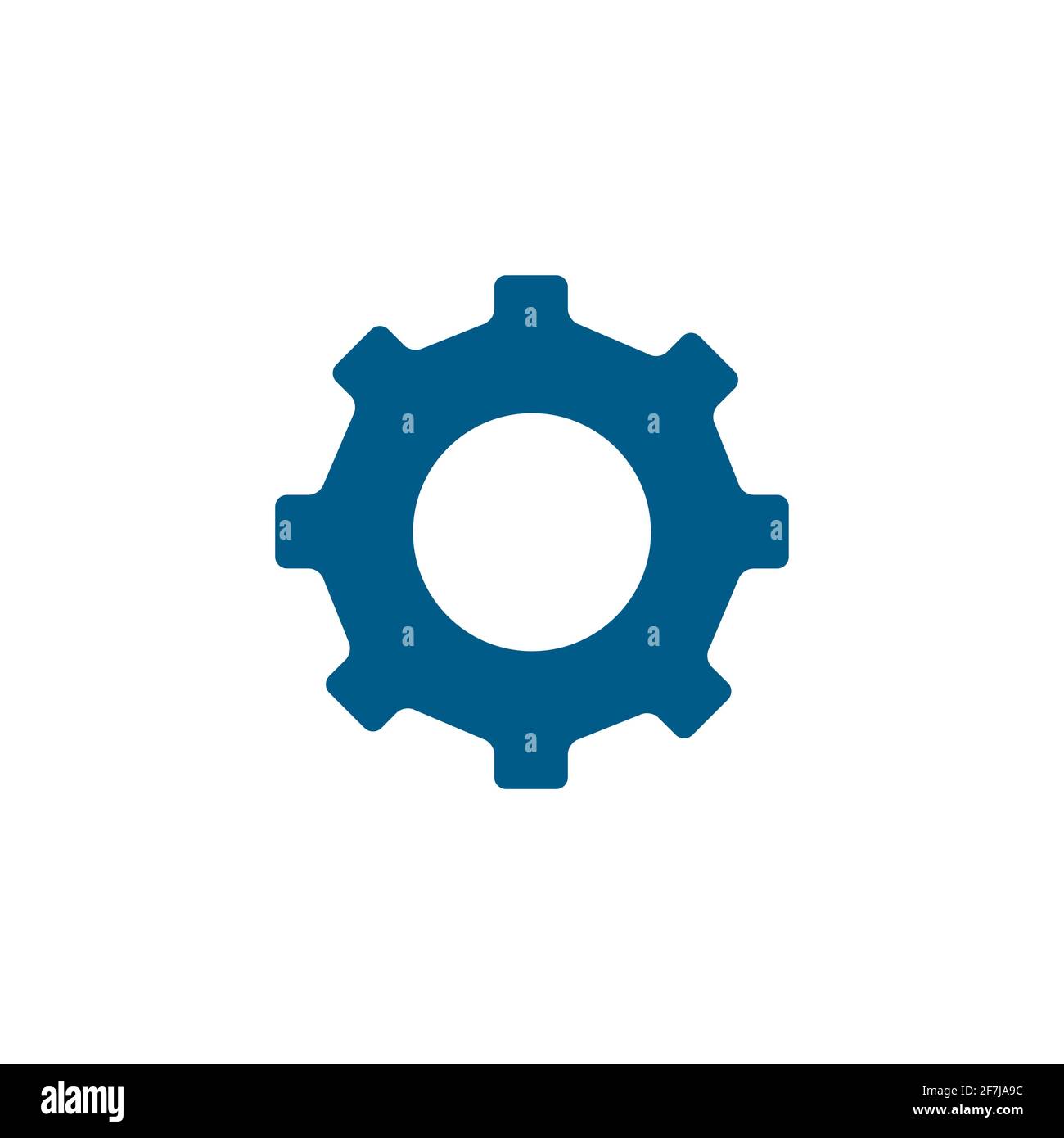 Gear Blue Icon On White Background. Blue Flat Style Vector Illustration ...