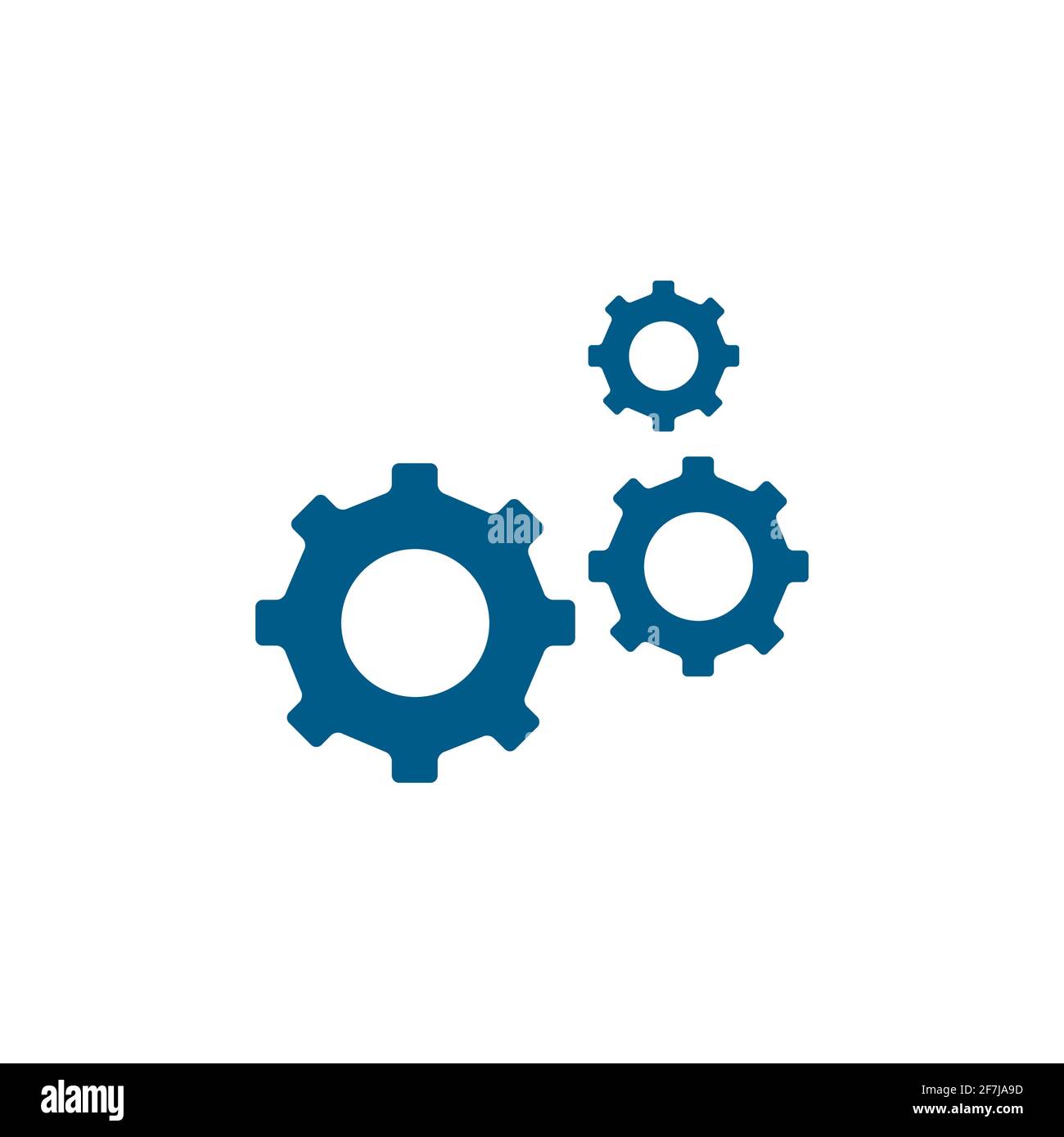Gear Blue Icon On White Background. Blue Flat Style Vector Illustration ...