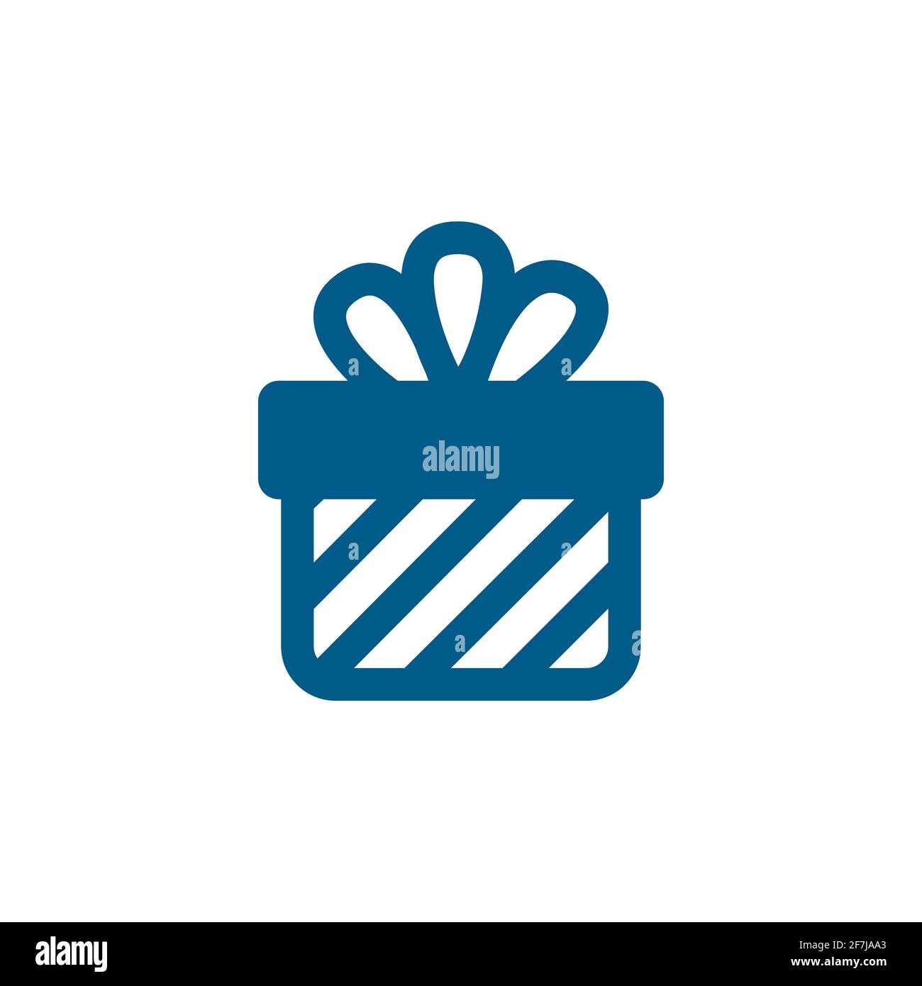 Gift Box Blue Icon On White Background. Blue Flat Style Vector ...