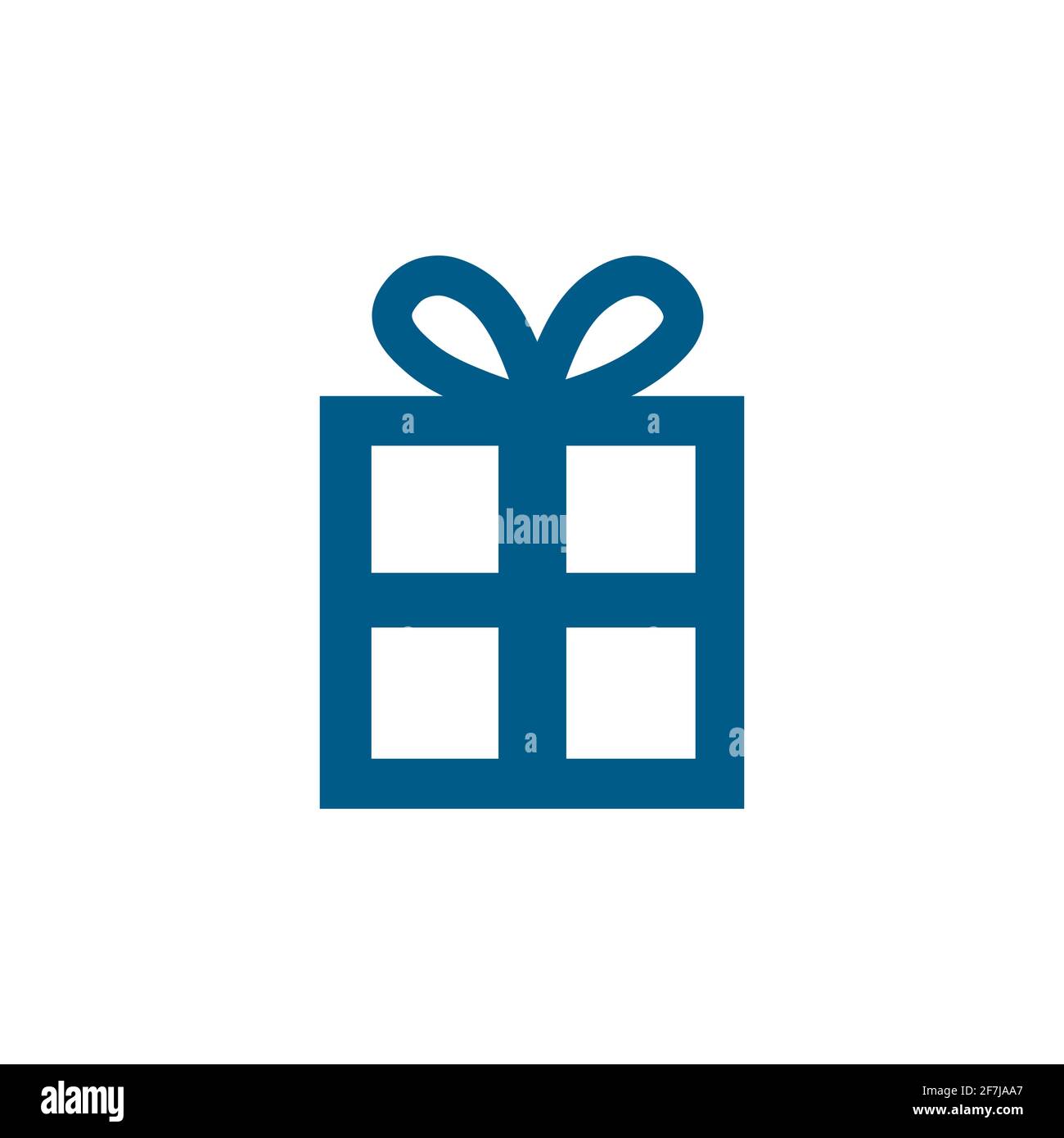 Gift Box Blue Icon On White Background. Blue Flat Style Vector ...