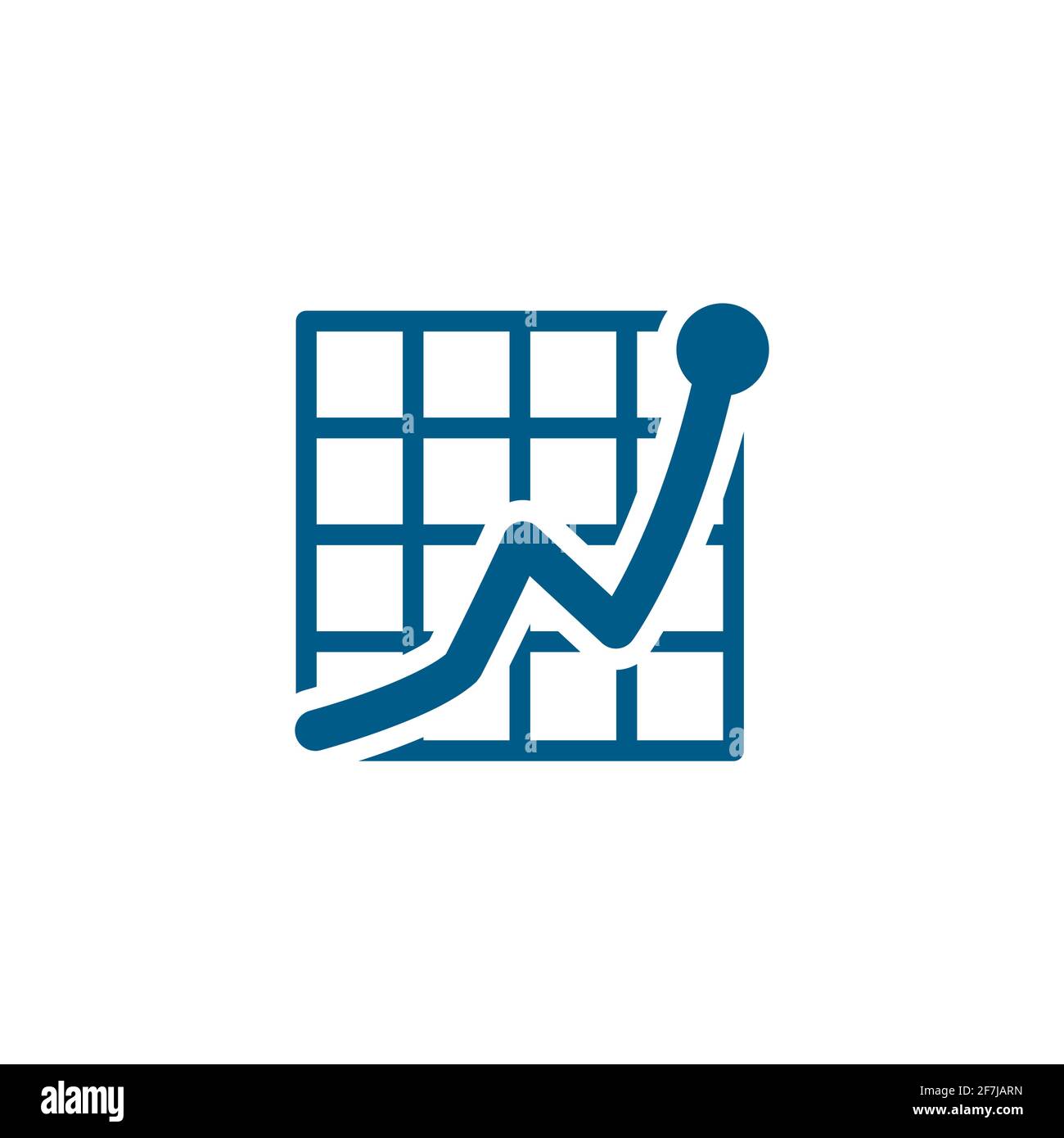 Growing Graph Blue Icon On White Background. Blue Flat Style Vector ...