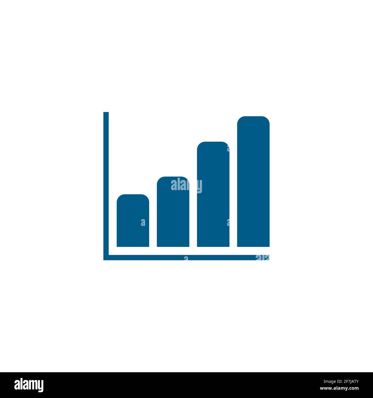 Growing Graph Blue Icon On White Background. Blue Flat Style Vector ...