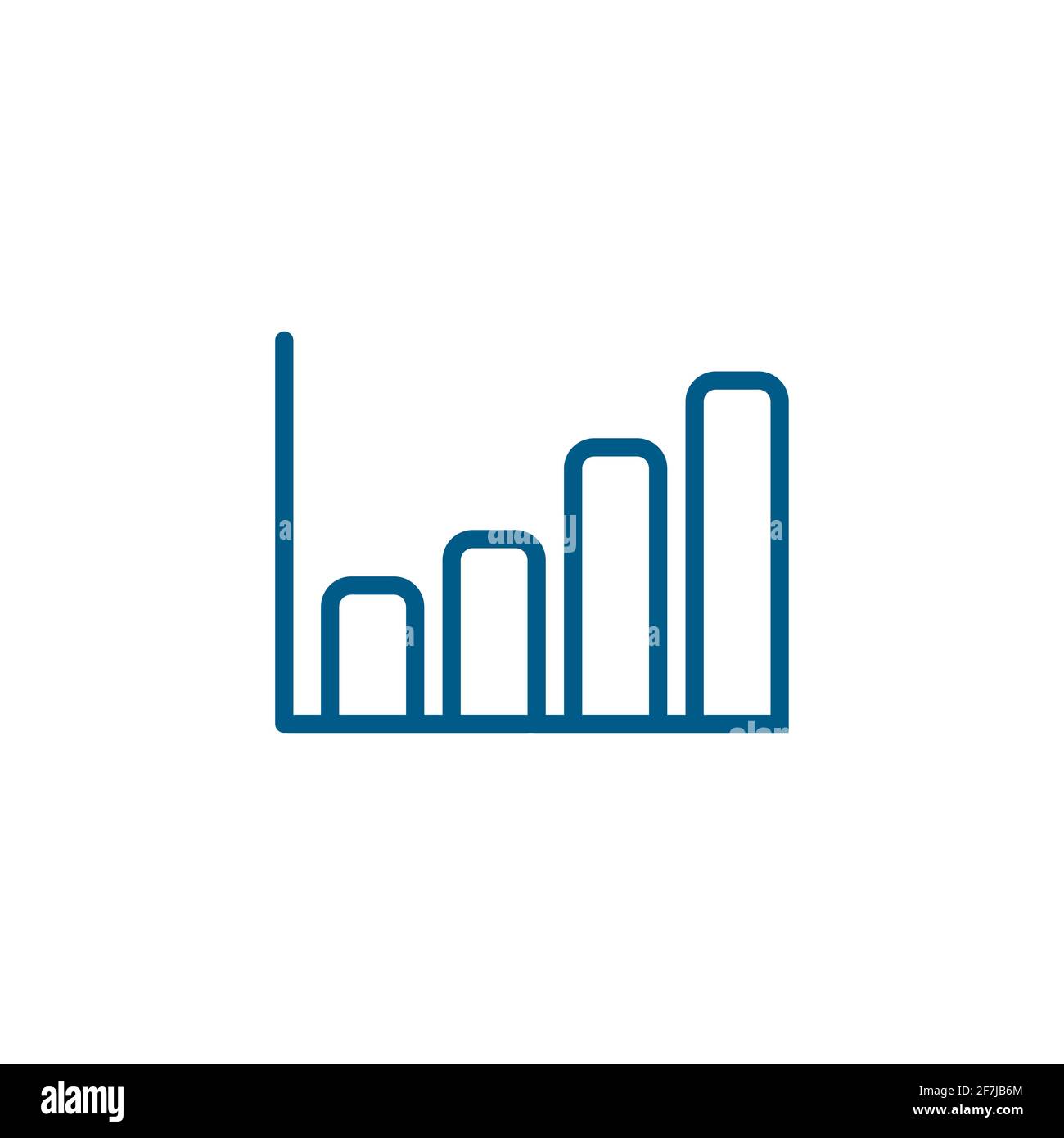 Growing Graph Line Blue Icon On White Background. Blue Flat Style ...