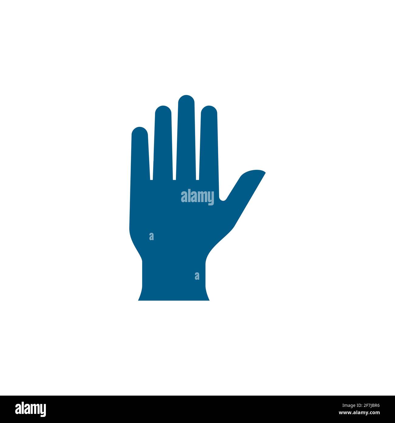 Hand Blue Icon On White Background. Blue Flat Style Vector Illustration ...