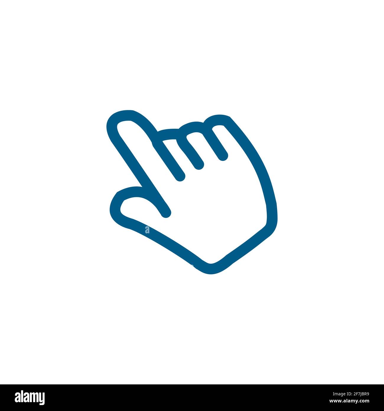 Hand Blue Icon On White Background. Blue Flat Style Vector Illustration ...