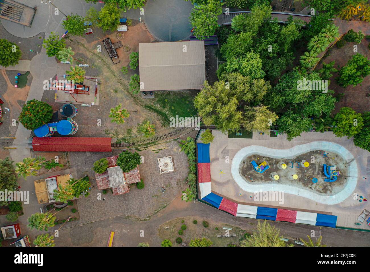 Aerial view of the Ostimuri Children's Park in Obregon Sonora city ...