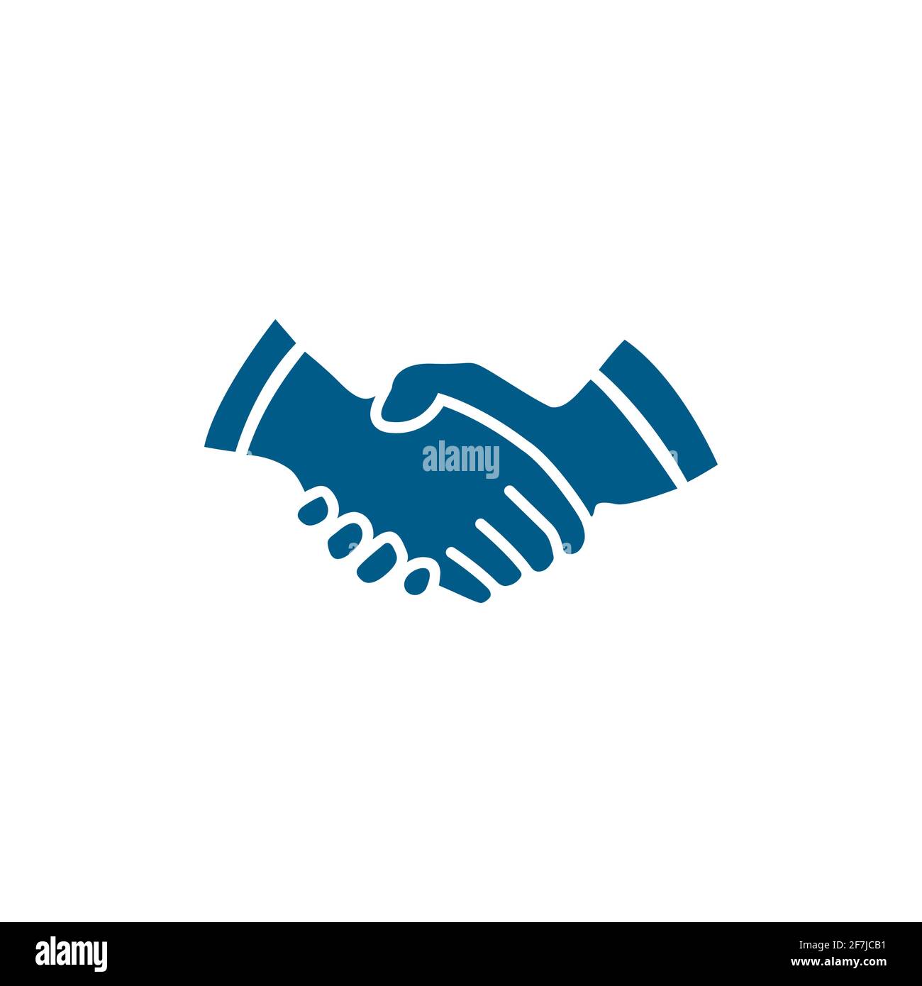 Handshake Blue Icon On White Background. Blue Flat Style Vector ...