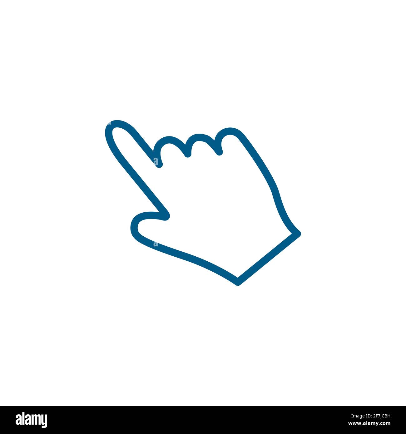 Hand Line Blue Icon On White Background. Blue Flat Style Vector ...