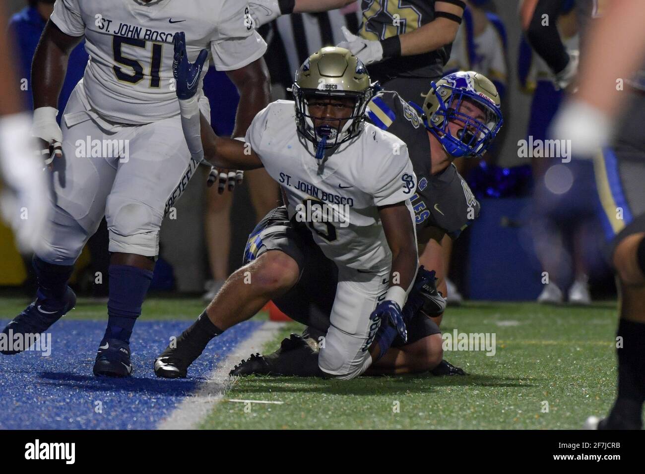 St. John Bosco Braves running back Jabari Bates (6) during a high ...