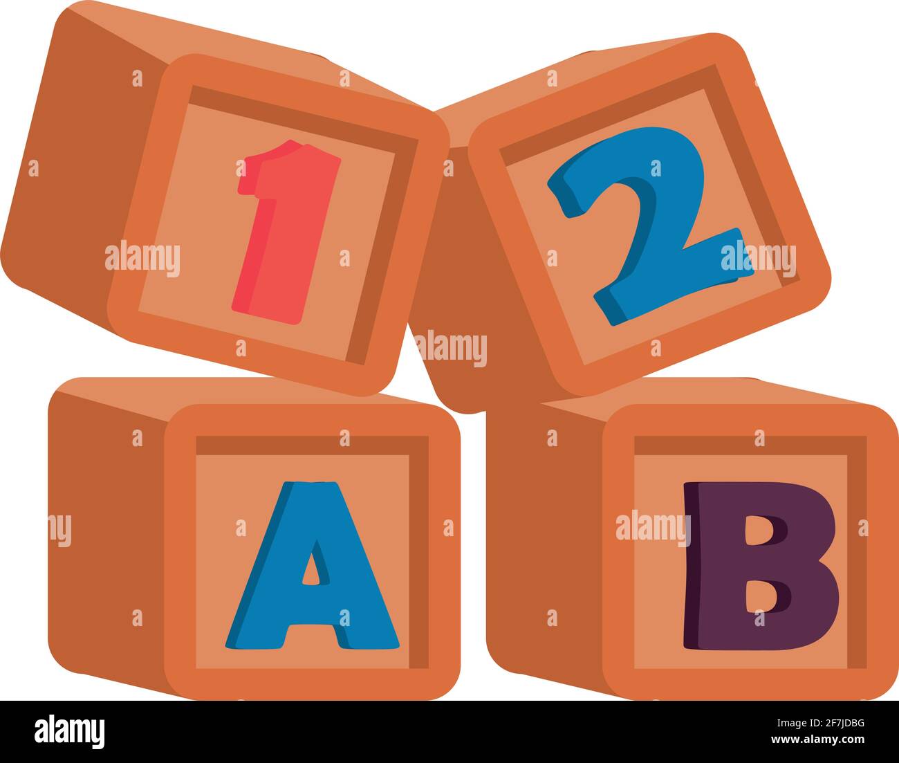 Wooden cubes blocks on Stock Vector Images - Alamy